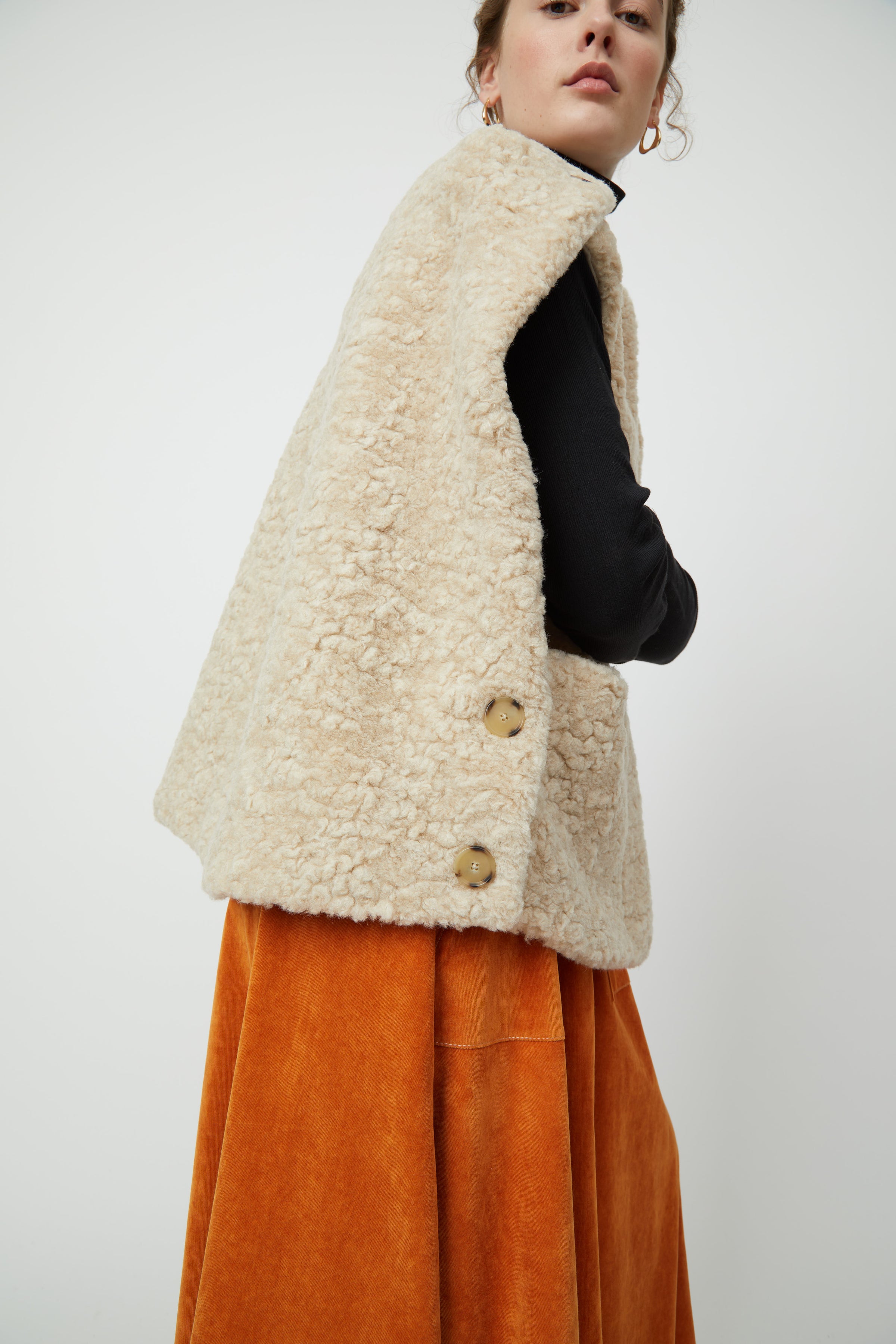 Bea Vest in Fur-Free Fur at Atelier Delphine