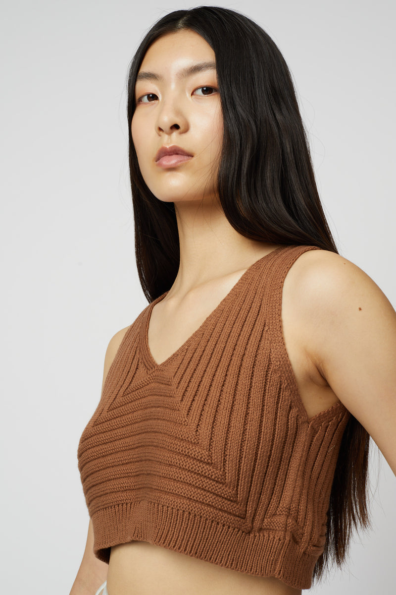 CROPPED RIB TOP at Atelier Delphine